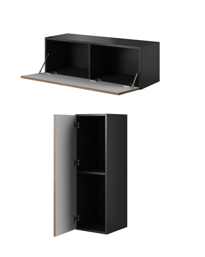 Cama full storage cabinet ROCO RO1 112/37/39 black/black/white | Ronis