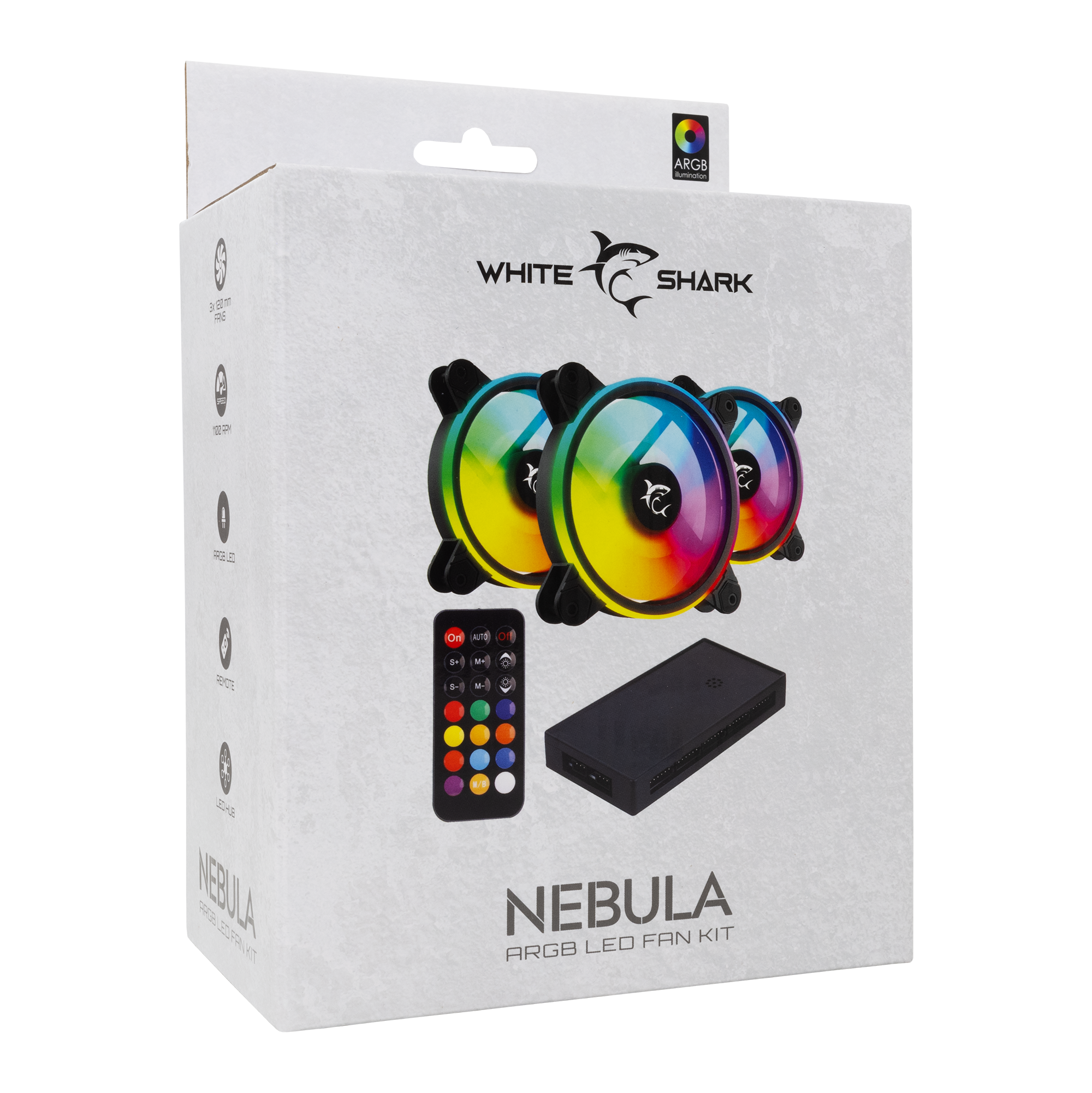 Ventilator WHITE SHARK 1262-04-V NEBULA - ARGB KIT | Ronis