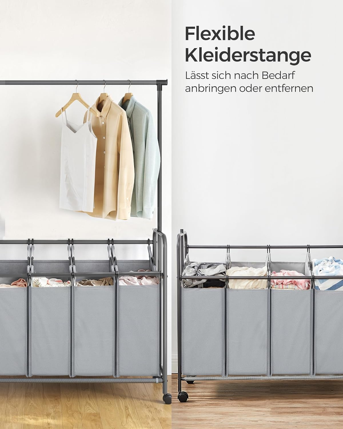 SONGMICS Laundry basket with 4 compartments RLS44GS | Ronis