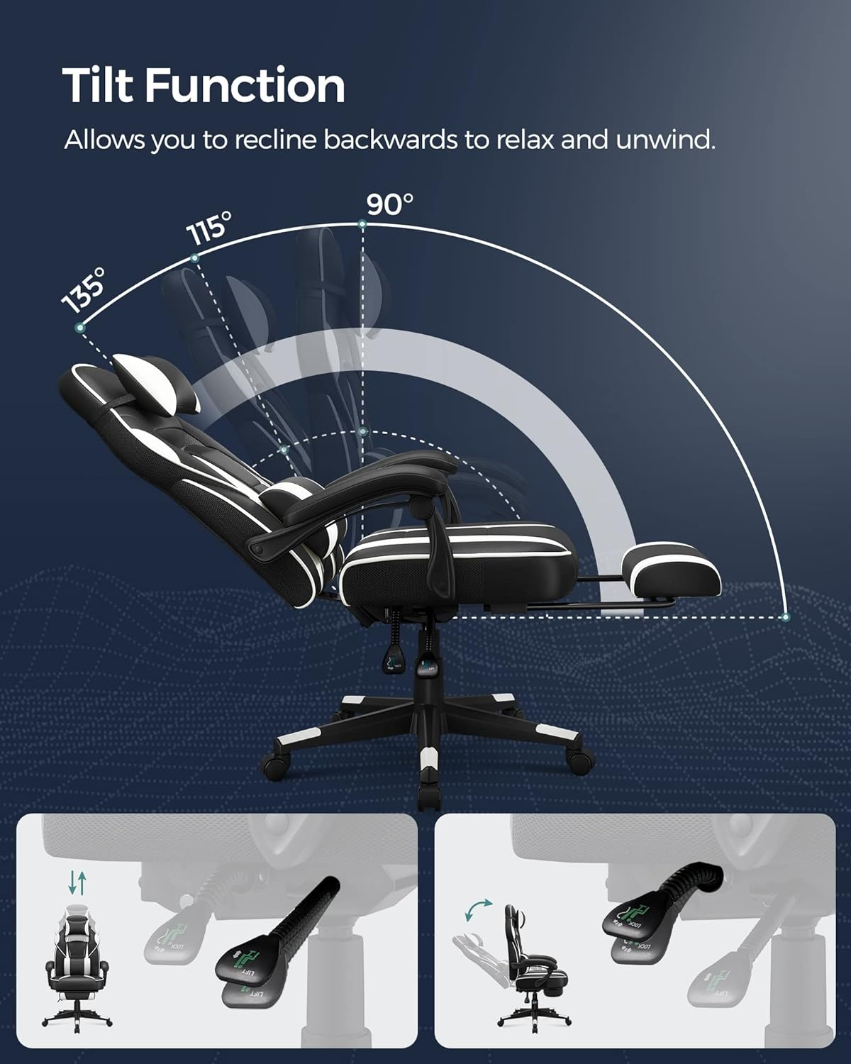 SONGMICS OBG73BRV1 Gaming chair, black-red