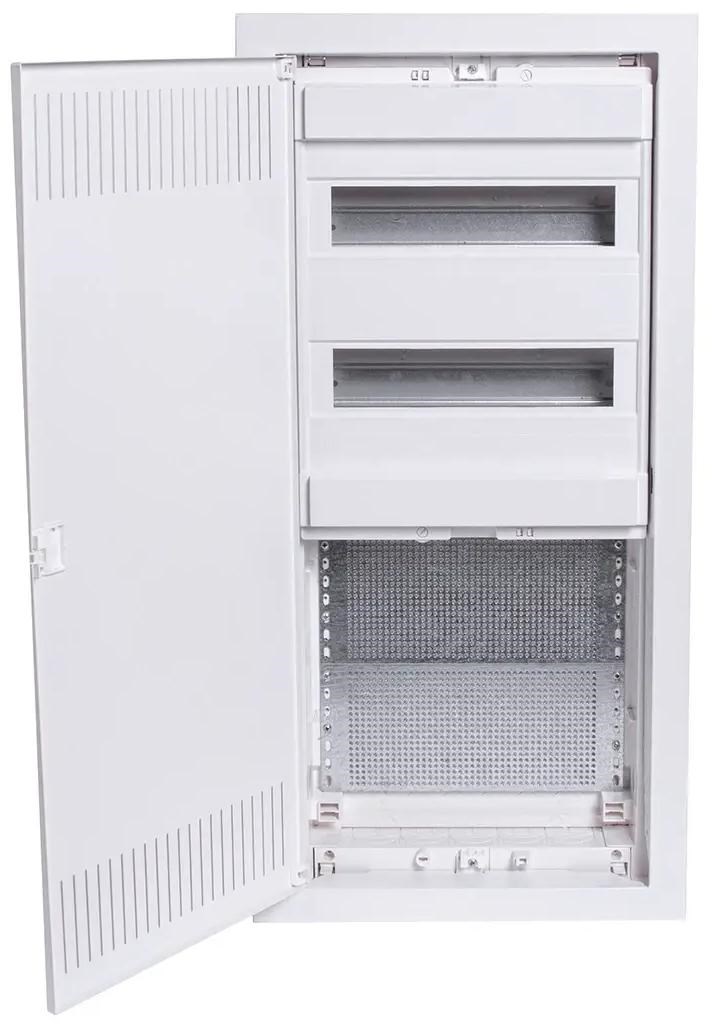 Recessed plastic multimedia installation enclosure, 2 rows, 24 modules ...